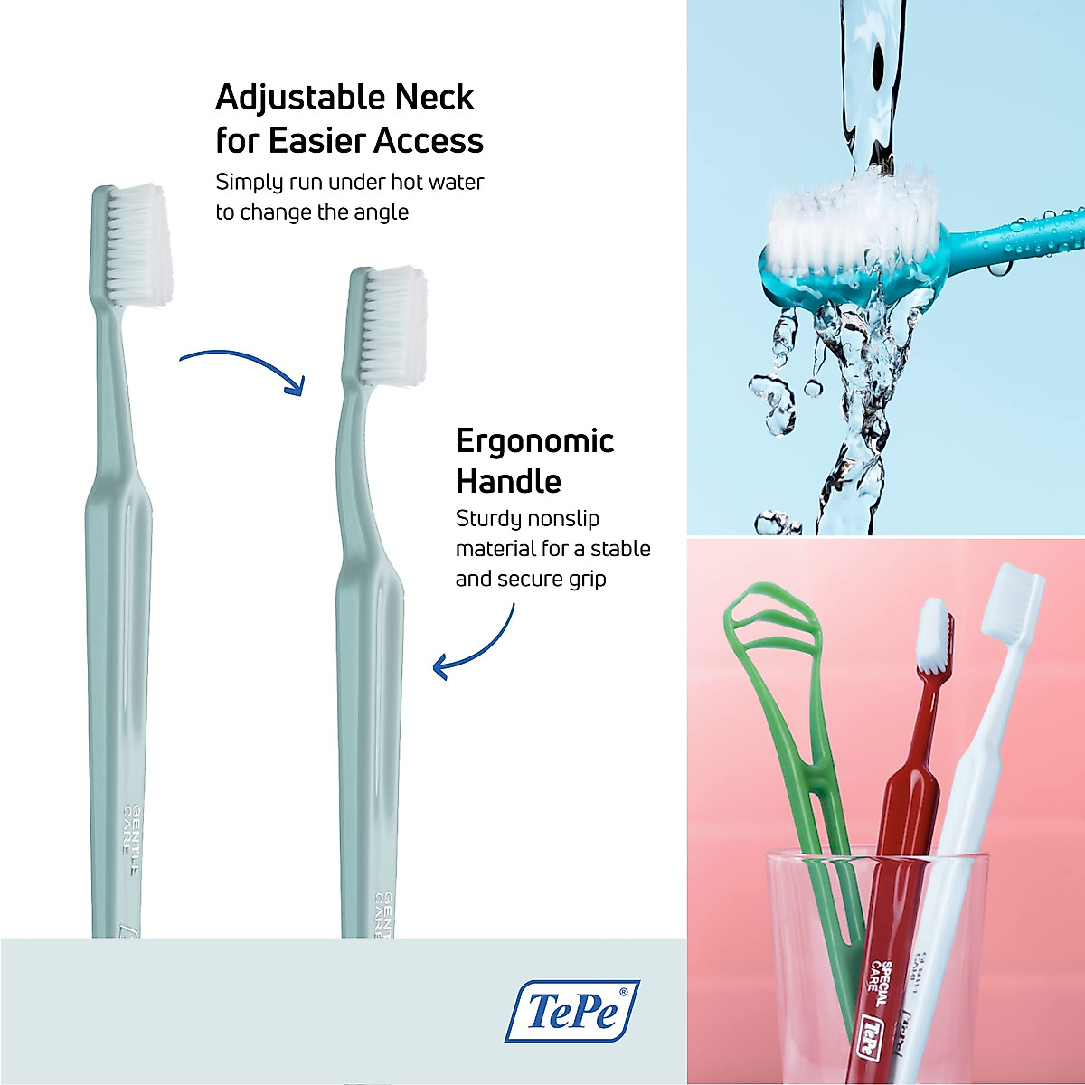 TEPE Gentle Care Soft Toothbrush, Adult Post-Surgery Toothbrush for Sensitive Teeth and Gums