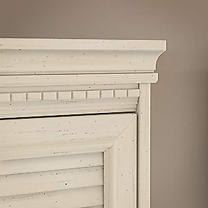 Bush Furniture Fairview L Shaped Desk with Hutch in Antique White