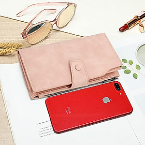 TAN.TOMI Wallet Women, Vegan Leather Women Wallet Large Capacity, Wallet for Women RFID Blocking with Multi Card Organizers