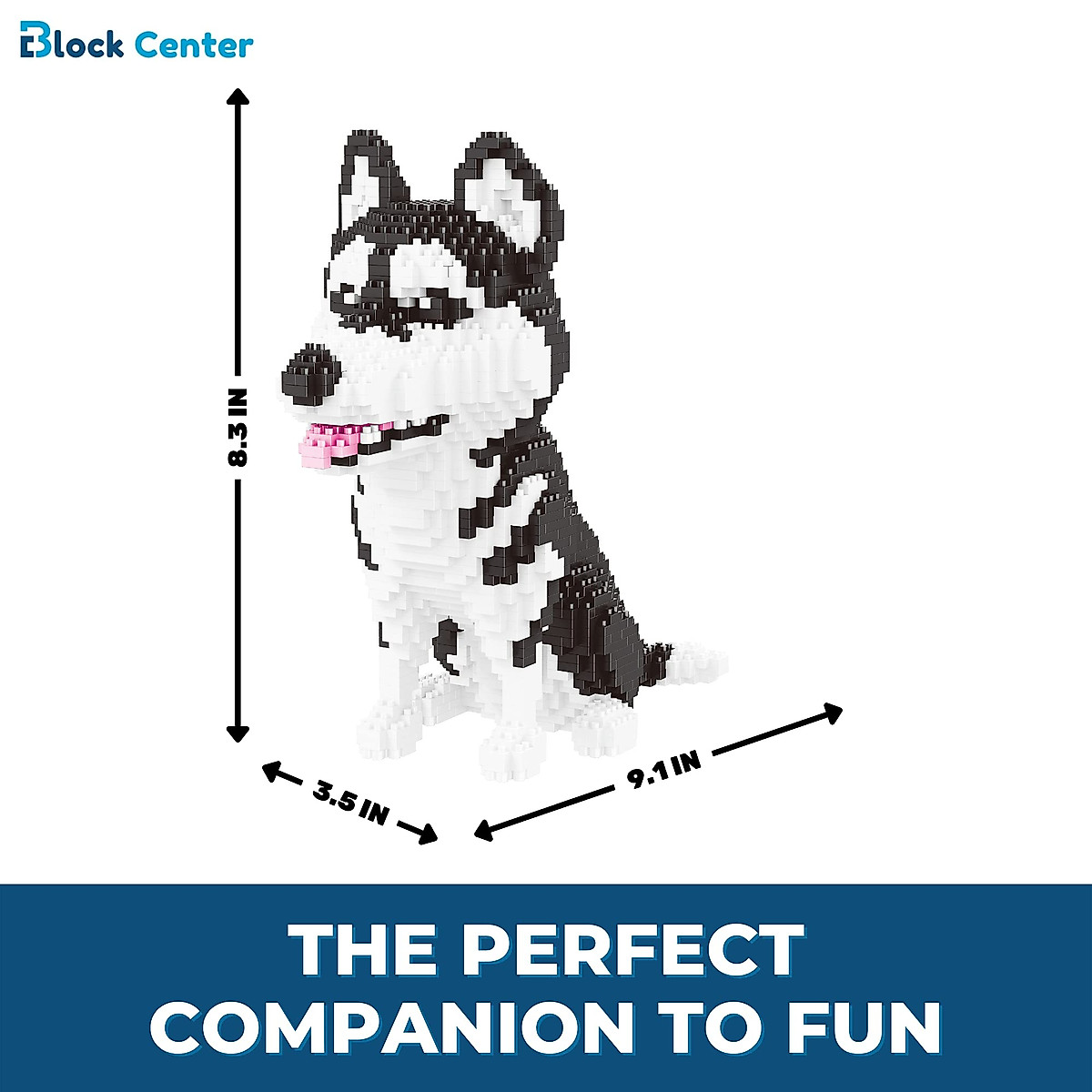 BLOCK CENTER Dachshund Dog 2024 Edition 3D Puzzle 2100 Pieces Building Blocks Set - Mini Block Gift Kit for Kids and Adults (Husky)