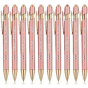10 Pcs Rose Gold Demotivational Pens Black Ink Snarky Office Pens Complaining Quote Funny Work Pens Sarcastic Pens Negative Passive Rose Gold Ballpoint Pen for Colleague Coworker Writing Office Gifts