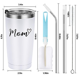 Mom and Dad Travel Tumbler Set, Funny Christmas Gifts for New Parents New Pregnancy New Dad New Mom Anniversary Birthday, Stainless Steel Insulated Travel Tumbler with 2 Lids(20oz, Black and White)