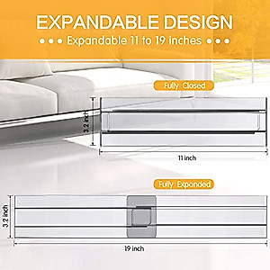 Hoteam 18 Pack Drawer Dividers Organizer Adjustable Expandable from 11-19" Plastic Acrylic 3.2" High Black Drawers Separators for Dresser Organizer Bedroom Clothing Office Storage