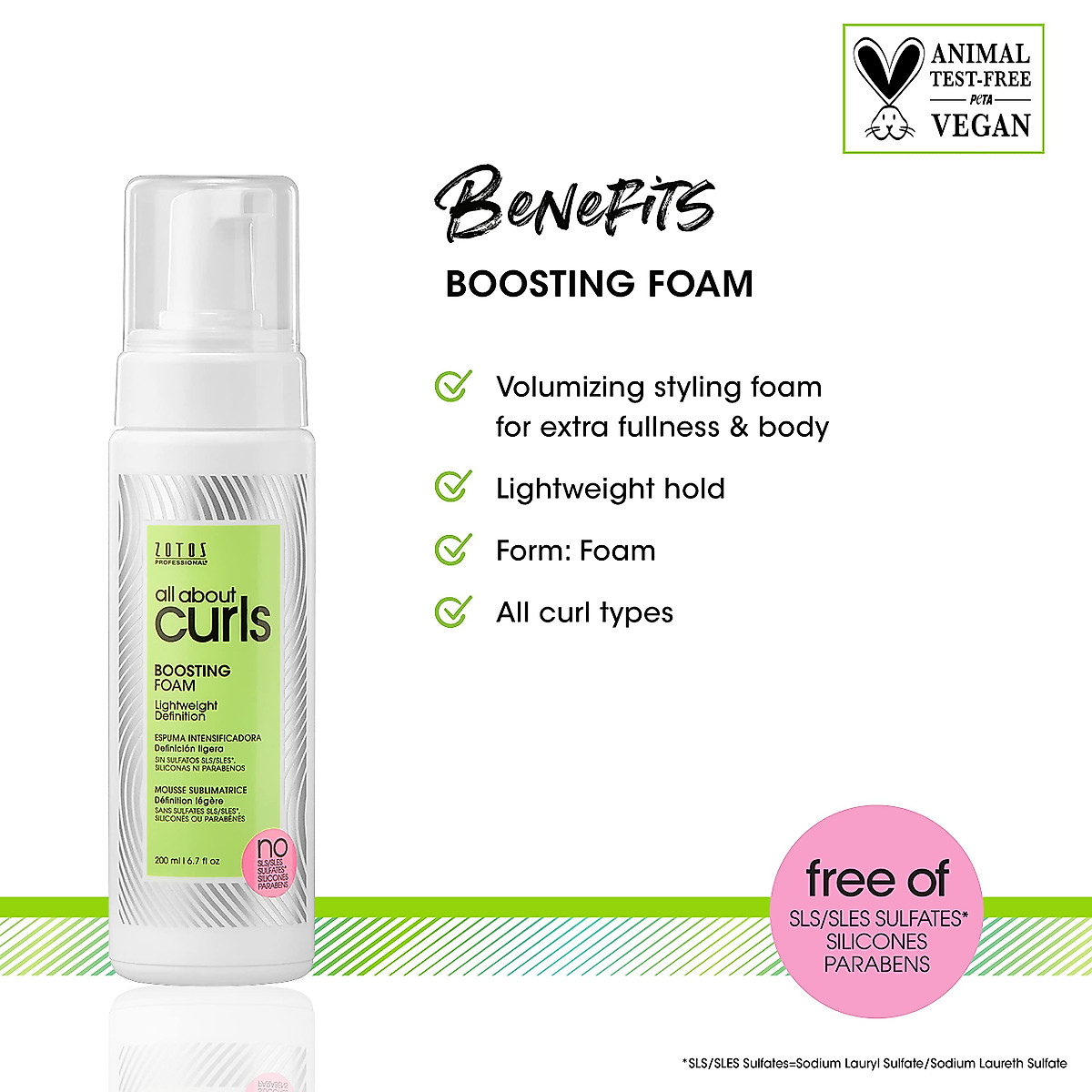All About Curls Boosting Foam | Lightweight Definition Hold | Curly Hair Products | Volumizing Extra Fullness & Body | All Curly Hair Types | Vegan & Cruelty Free | Sulfate Free | 6.7 Fl Oz