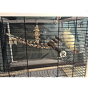 Diaertiny Bird Parrot Swing Chewing Toys 8 Pack Natural Safety Wood for Small Parakeets, Cockatiels, Finches,Budgie and Small&Medium Birds