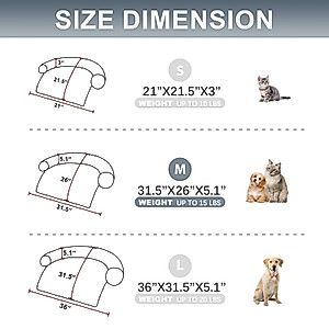 Tinaco Luxurious Calming Dogs/Cats Bed Mats, Washable Removable Couch Cover, Plush Long Fur Mat for Pets, Waterproof Lining, Perfect for Small, Medium and Large Dogs and Cats (Gradient Gray, M)