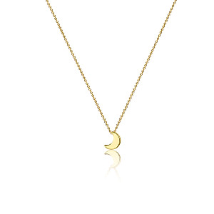Tasiso Dainty Moon Pendant Necklace for Women 14K Gold Crescent Moon Long Necklace Delicate Bohemian Charm Necklace Minimalist Jewelry Gifts