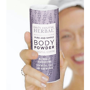 Natural Talc Free Powder, Body Powder for Women, Blissful Earth Scent with Lavender Essential Oil Blend, No Talc, Corn, Grain, Scented Bath Powder, 2.5 oz (3 Pack Body Powders)