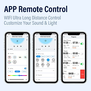 Baby Sound Machine, HEYVALUE White Noise Machine for Baby Sleeping, Night Light |Toddler Sleep Trainer | 34 Soothing Sound | App Remote Control, Personal Sleep Routine (Wi-Fi)