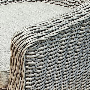 Pleasant Bay 3-Piece Outdoor Furniture Bistro Set for Decks and Patios, Includes 2 Chairs Table, Seats 2, Synthetic Wicker, White