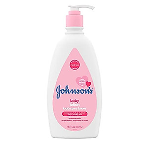 Johnson's Moisturizing Mild Pink Baby Lotion with Coconut Oil for Delicate Baby Skin, Paraben-, Phthalate-& Dye-Free, Hypoallergenic & Dermatologist-Tested, Baby Skin Care, 18.7 Fl. Oz