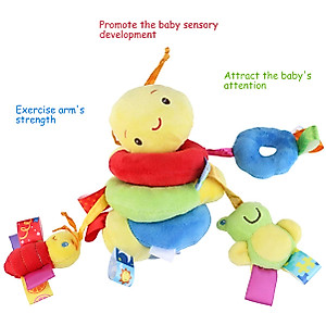 Uonlytech Baby Crib Hanging Rattles Toys, Car Seat Toy Hanging Rattles Spiral Stroller Crib Cot Toy Spiral Toy Pram Hanging for Babies Boys and Girls