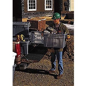 Rubbermaid Commercial Products Brute Tote Storage Container With Lid, 20- Gallon, Gray (FG9S3100GRAY)