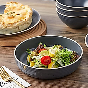 Stone Lain Lauren Stoneware 16-piece Round Dinnerware Set, Charcoal