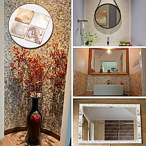 MDLUU 350Pcs Mother of Pearl Mosaic Tiles, Natural Shell Tiles, Square Mosaic Pieces for Home Decoration, Crafts, 0.8"(L) x 0.8"(W) x 0.078"(T)