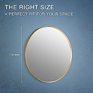 KOHLER K-26050-BGL Essential Mirror, 28" Round, Modern Brushed Gold