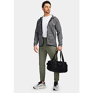 Men's Joggers with Zipper Pockets Stretch Tapered Sweatpants Athletic Pants for Men Workout Running Gym(Sage Green, XL)