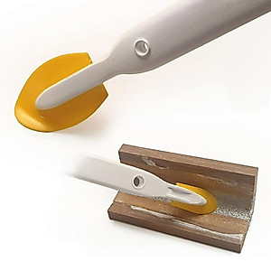 Two-Way Grout Caulk Finishing Tool - 4 Size 2 Pieces Set - Smooth Grout Sealant Silicone Caulking Tool - Rubber Spatula Spreader - Grout Sealer Applicator - Ergonomic Handle Grip