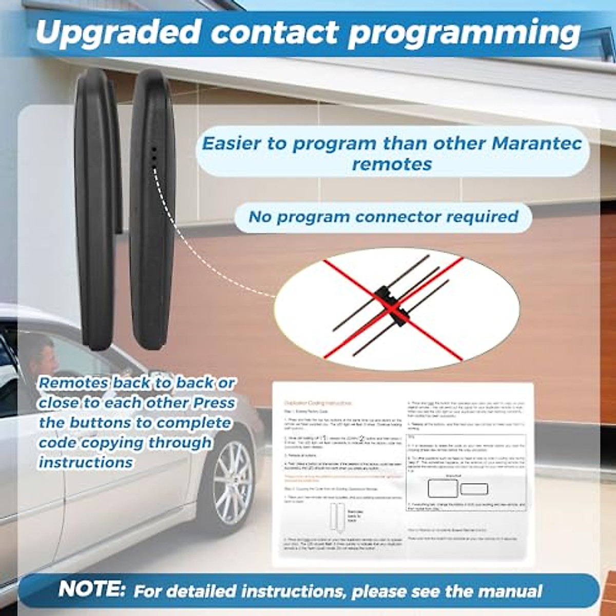 Werhoo 2-Button Digital 382 Garage Door Remote Transmitter, 315 MHZ, Fit for Marantec & Martin Garage Door Openers, Replace M3-2314, 65892, etc