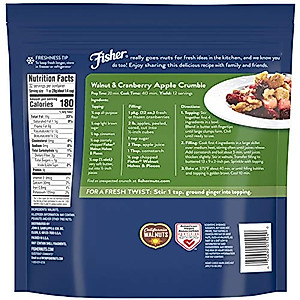 Fisher Chef's Naturals Walnut Halves & Pieces 2 lb, 100% California Unsalted Walnuts for Baking & Cooking, Snack Topping, Great with Yogurt & Cereal, Vegan Protein, Keto Snack, Gluten Free