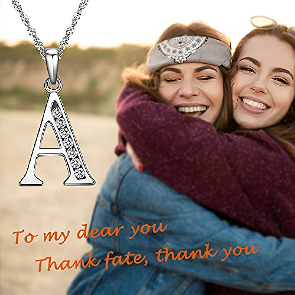 Gemschest Graduation Gifts Initial Necklace S925 Sterling Silver Jewelry Cubic Zirconia Letter Alphabet Phase Pendant Necklace Mother Day for Mom Women Ladies Teen 18" Chain Silver A