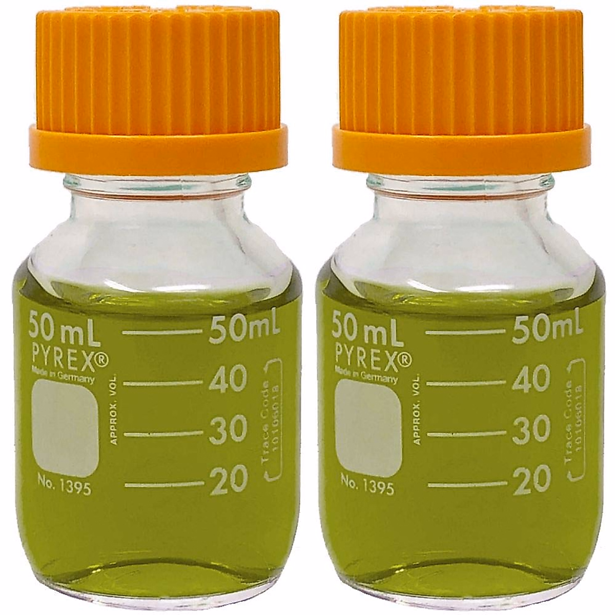 Corning PYREX #1395-50, 50mL Round Media Storage Bottles, with GL32 Screw Cap (Pack of 2)