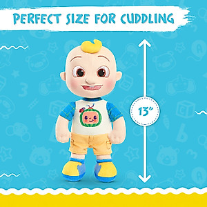 Just Play Cocomelon 100% Recycled Materials 13-inch JJ Plush Stuffed Doll, Super-Soft and Huggable, Kids Toys for Ages 18 Month