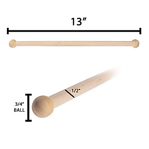 Paracord Planet Wooden Dowel Rods – Unfinished Natural Wood Sticks (2 Pack, 13 Inch)