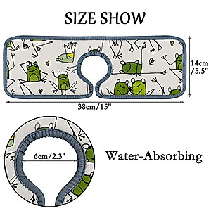 Absorbent Kitchen Faucet Mat 4 Pieces Funny Frogs Cute Animals Faucet Sink Splash Guard Bathroom Counter and RV,Faucet Counter Sink Water Stains Preventer