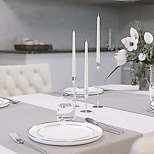 CANDWAX Ivory Taper Candles 12 inch Dripless - Set of 12 Tapered Candles Ideal as Dinner Candles - Smokeless and Unscented Taper Candles Long Burning - Hand Poured Tall Candlesticks