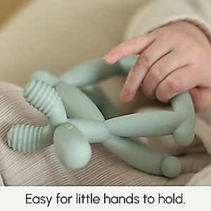 Smooch Rocking Teething Toys for Babies 0-6 Months, 12, 18 - Easy to Hold Silicone Baby Teether, Soft Infant Teething Toys Provides Baby Teething Relief & Soothes Sore Gums (Mint)