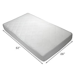 Sealy Baby Naturals Cotton Fitted Ultra Absorbent Infant Crib Mattress Protector Pad and Toddler Bed Cover, Durable and Comfortable Topper, Machine Washable and Dryer Friendly, 52” x 28”- White