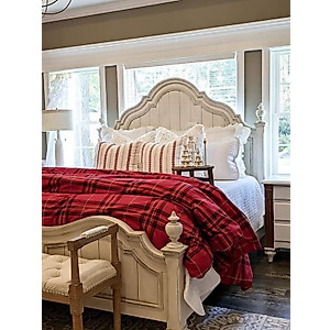 Vilano Plaid Collection - Premium Quality, Soft, Wrinkle, Fade, & Stain Resistant, Easy Care, Oversized Duvet Cover Set, Full/Queen, Red,