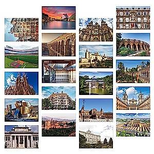 Dear Mapper Spain Vintage Landscape Postcards Pack 20pc/Set Postcards from Around the World Greeting Cards for Business World Travel Postcard for Mailing Decor Gift
