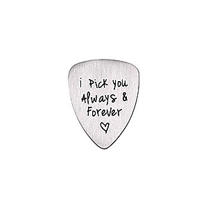 Gifts for Him Men, Unique Birthday Gift for Musician Husband Boyfriend Fiance Guitar Pick Jewelry Wedding Valentines Father's Day Christmas Gifts