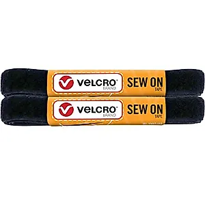 VELCRO Brand Sew on Tape 5ft x 3/4 in for Fabrics Clothing and Crafts, Substitute for Snaps and Buttons, Cut Strips to Length, Black