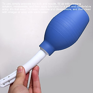 Douche Enema Bulb for Men or Women - with Anti Back-Flow and 8 Shower Holes, Easy to Clean and Reusable Douche Cleaner (10 oz) (blue)