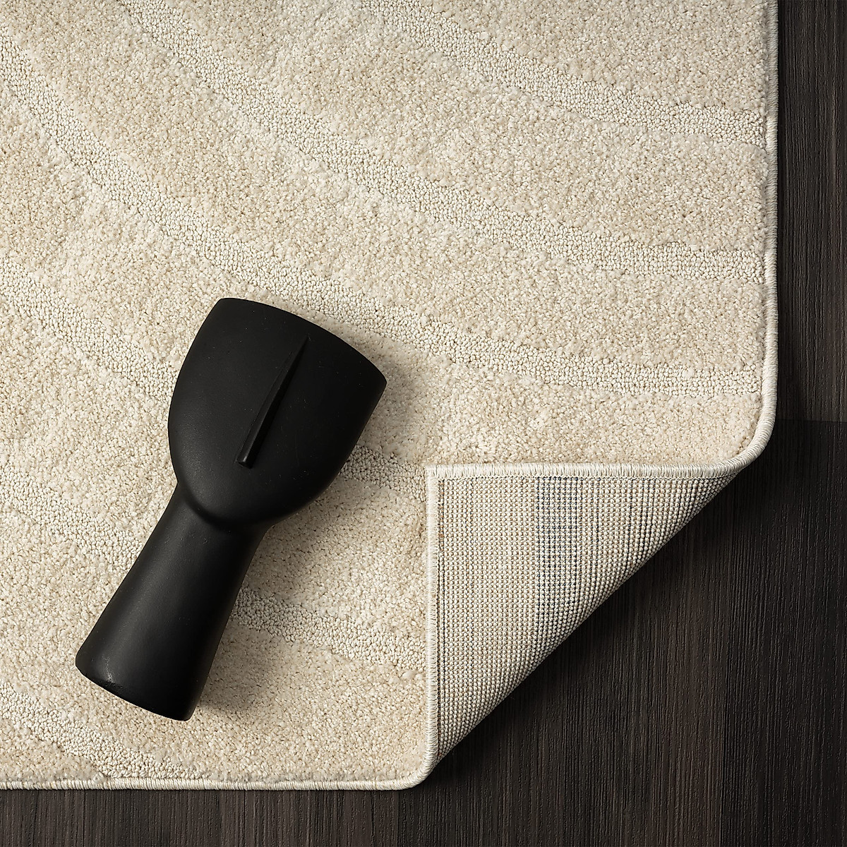 LUXE WEAVERS Modern Geometric Wave Cream 5x7 Area Rug