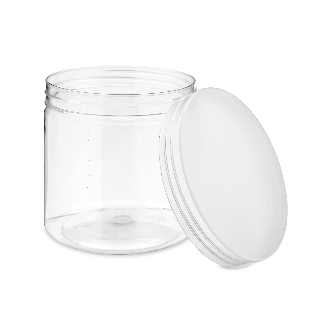 Juvale Slime Containers with Lids - 8 Pack Clear Plastic Jars for Kids DIY Crafts (12 oz)