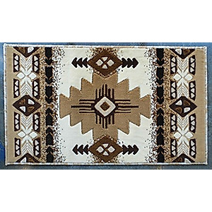 Concord Global Trading South West Native American Area Rug Design C318 Ivory (24 Inch X 40 Inch)