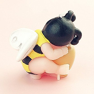 FLYPARTY Children's Birthday Candles with Greeting Card,Handmade Adorable Sleeping Baby Birthday Baby Shower Cake Topper Candle, Wedding Festival Party Favors Decorations (Bee Boy)