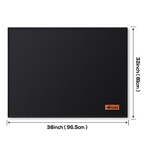 FLASLD Magnet Fireplace Blanket for Heat Loss, Black Fireplace Blocker Blanket, Fireplace Draft Guard Cover, Fireplace Draft Stopper Save Energy Blanket for Winter (38" W x 32" H)