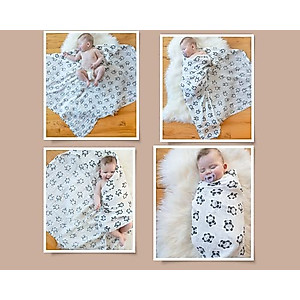 100% Organic Cotton Unisex Muslin Swaddle Blanket for Baby 3 Pack Hypoallergenic Breathable Baby Essentials Registry
