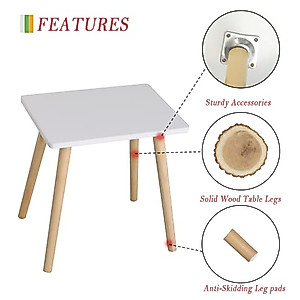 AWASEN Side Table, Small End Accent Table for Living Room Bedroom Office Small Spaces, Modern White Side Table Nightstand with Solid Wood, Easy Assembly, (White)