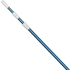 POOLWHALE Professional 12 Foot Blue Anodized Aluminum Telescopic Swimming Pool Pole,Adjustable 3 Piece Expandable Step-Up,for Skimmer Nets, Vacuum Heads and Brushes, Strong Grip & Lock