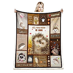 CYREKUD Hedgehog Gifts for Women Blanket,Hedgehog Blanket Hedgehog Gifts for Hedgehog Lovers Throw Blanket,Hedgehog Blanket for Adults,Hedgehog Blanket for Bedroom Sofa Couch Christmas Decor 50"x 60"
