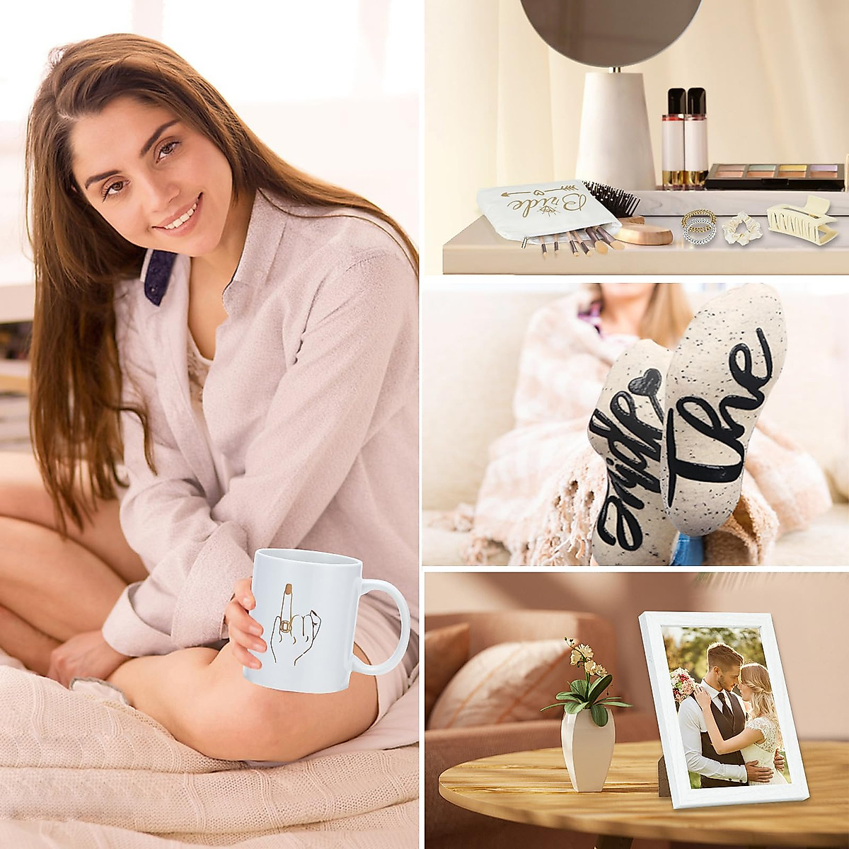 Bride To Be Gifts, Bridal gifts and the Engagement Gift for Bride Box, Best Bridal Shower gift, Bachelorette Gifts For Bride, and Wedding Gifts for Bride, Stainless Steel Tumbler Cups, Mugs, Socks