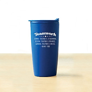 Cheersville 2 Pack of 20 oz. Blue Wheat Straw Tumblers - Thank You Gift - Eco-Friendly Gift for Employee Teamwork Appreciation Lightweight Sustainable