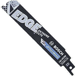 Bosch RETM6X2 5 pc. 6 In. 20/24 TPI Edge Reciprocating Saw Blades for Thin Metal
