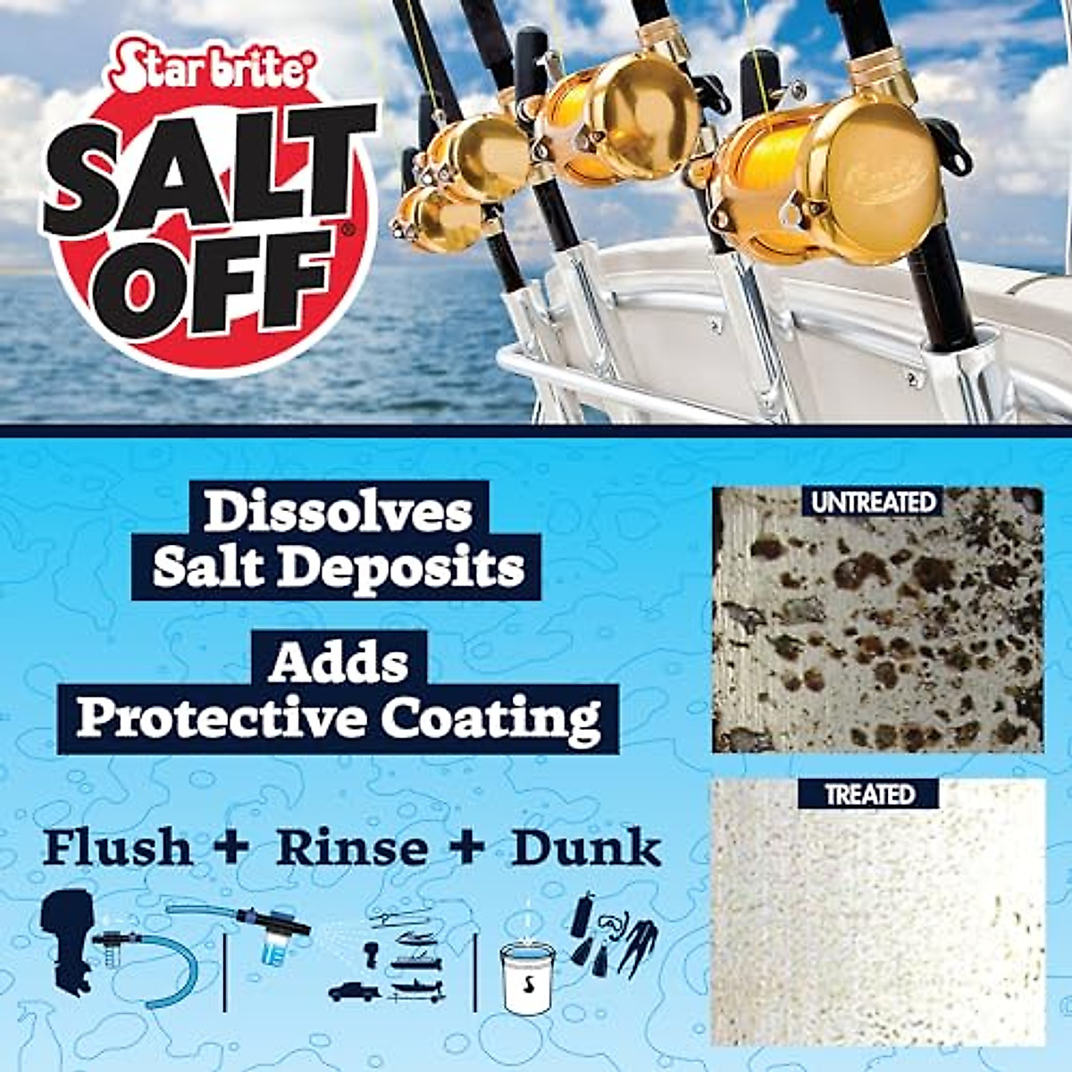 STAR BRITE Salt Off Concentrate - 1 Gallon - Ultimate Salt Remover Wash & Marine Engine Flush for Boats, Vehicles, Trailers, and More (093900N)